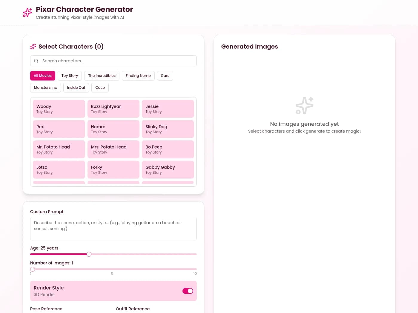 Pixar Character Generator Suite