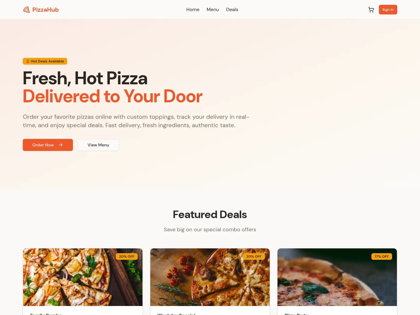 Full-Featured Online Pizza Ordering Platform