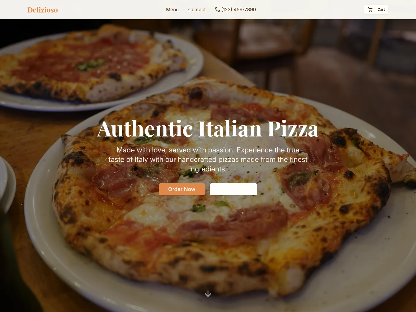 Delizioso Pizza Ordering Website