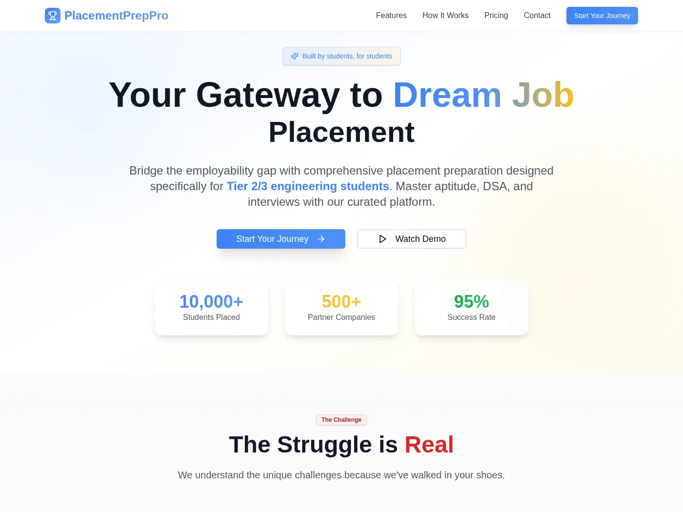 PlacementPrepPro Landing Page