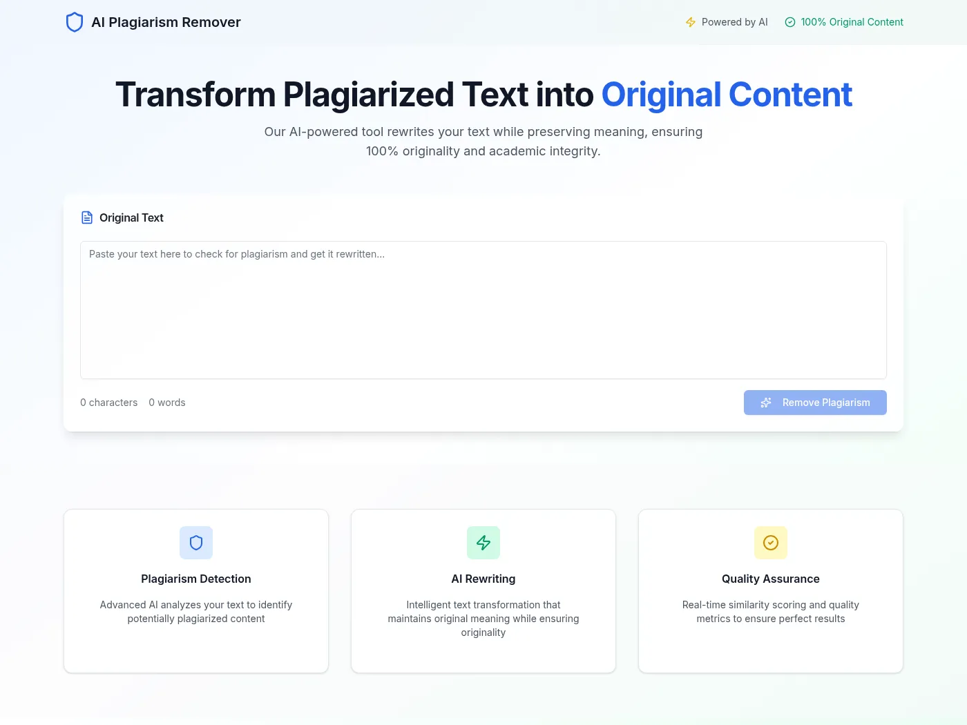 Plagiarism Remover Tool