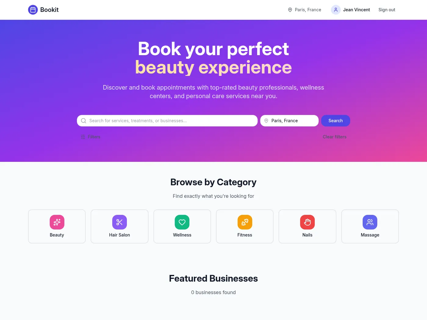 Planity Clone - Multi-Experience Booking Platform