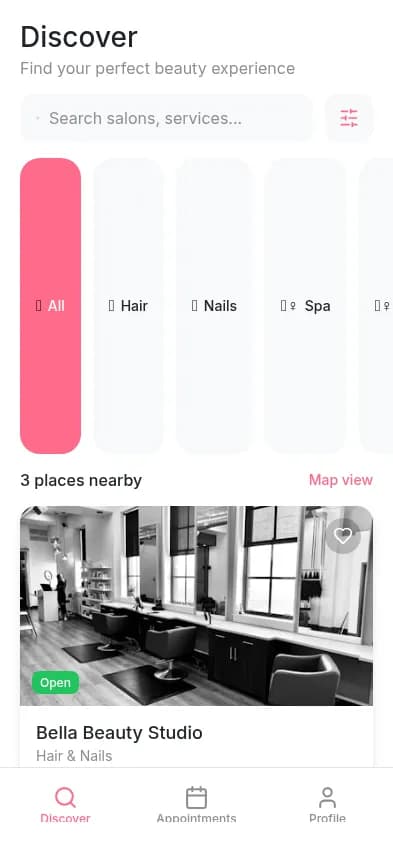 Planity-Inspired Mobile Appointment Booking App