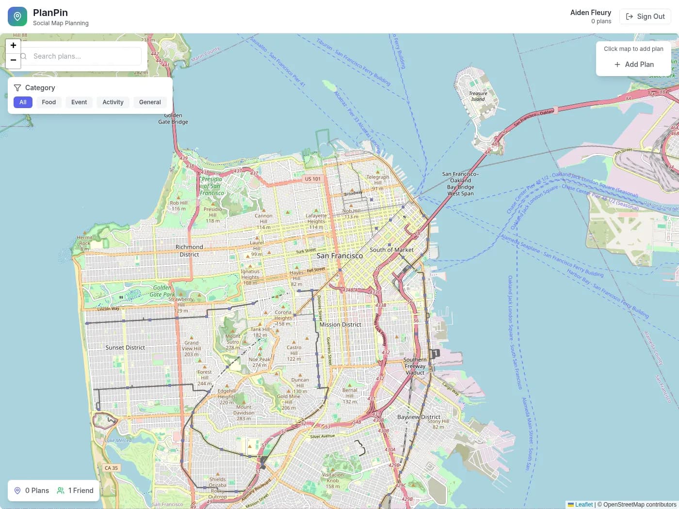PlanPin: Social Map for Sharing Plans