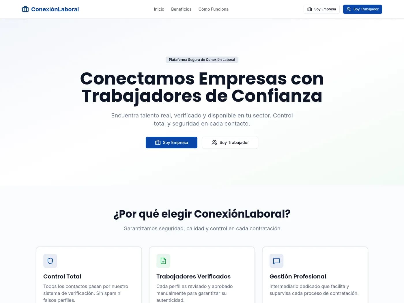 Plataforma Segura de Conexión y Gestión Laboral para Empresas y Trabajadores