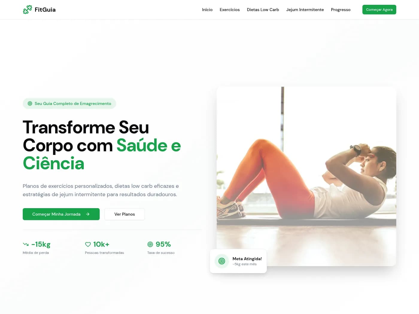 Plataforma Completa de Emagrecimento com Exercícios e Dietas
