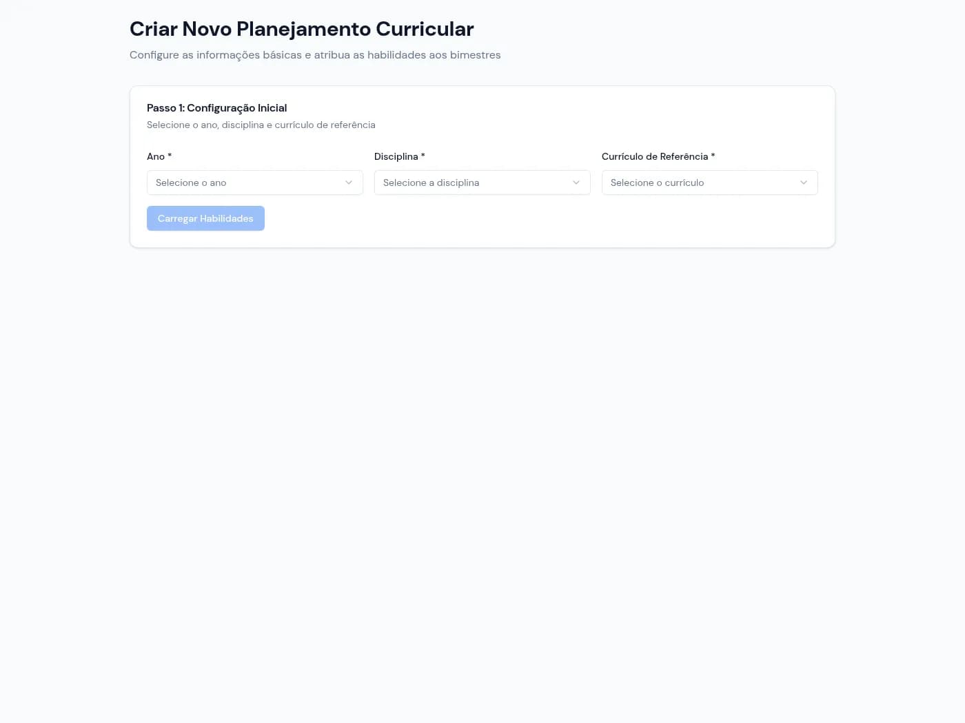 Plataforma Matricial de Planejamento Curricular