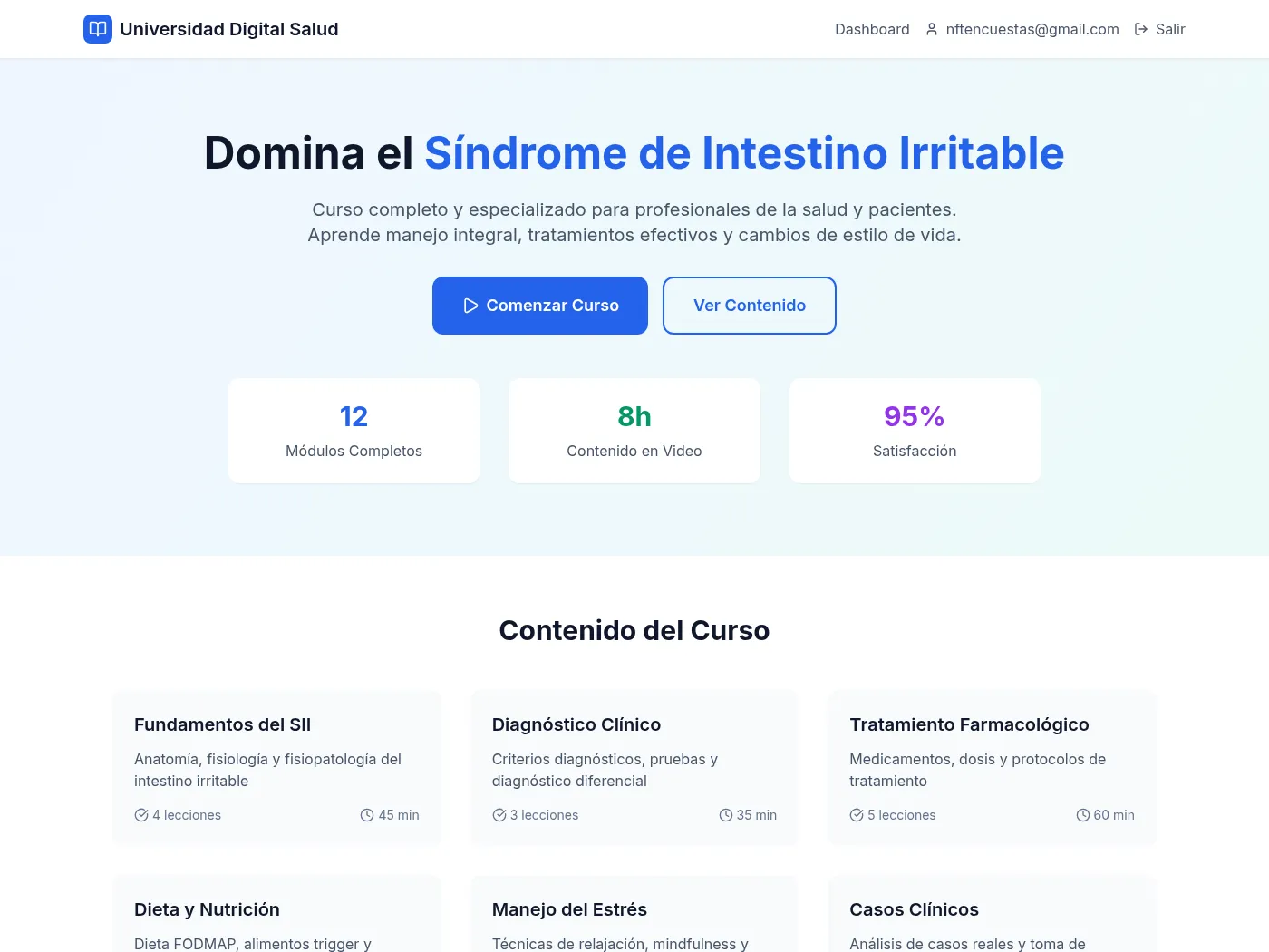 Plataforma SaaS de Microcurso en Salud: Universidad Digital en Español