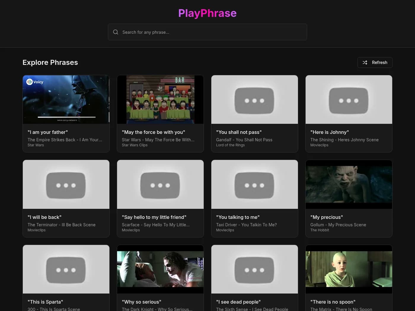 Playphrase.me Video Phrase Finder