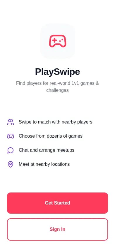 PlaySwipe: Real-world Game & Challenge Matcher