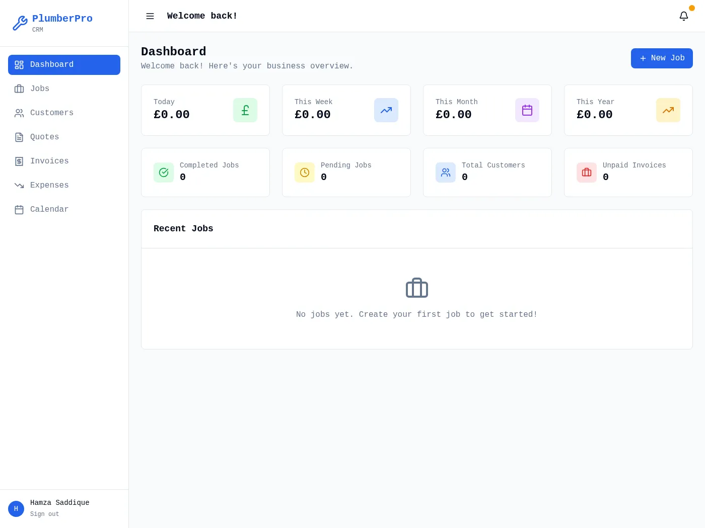 Plumber CRM SaaS for UK Tradespeople