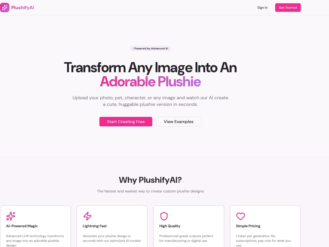 PlushifyAI: AI-Powered Custom Plushie Generator SaaS