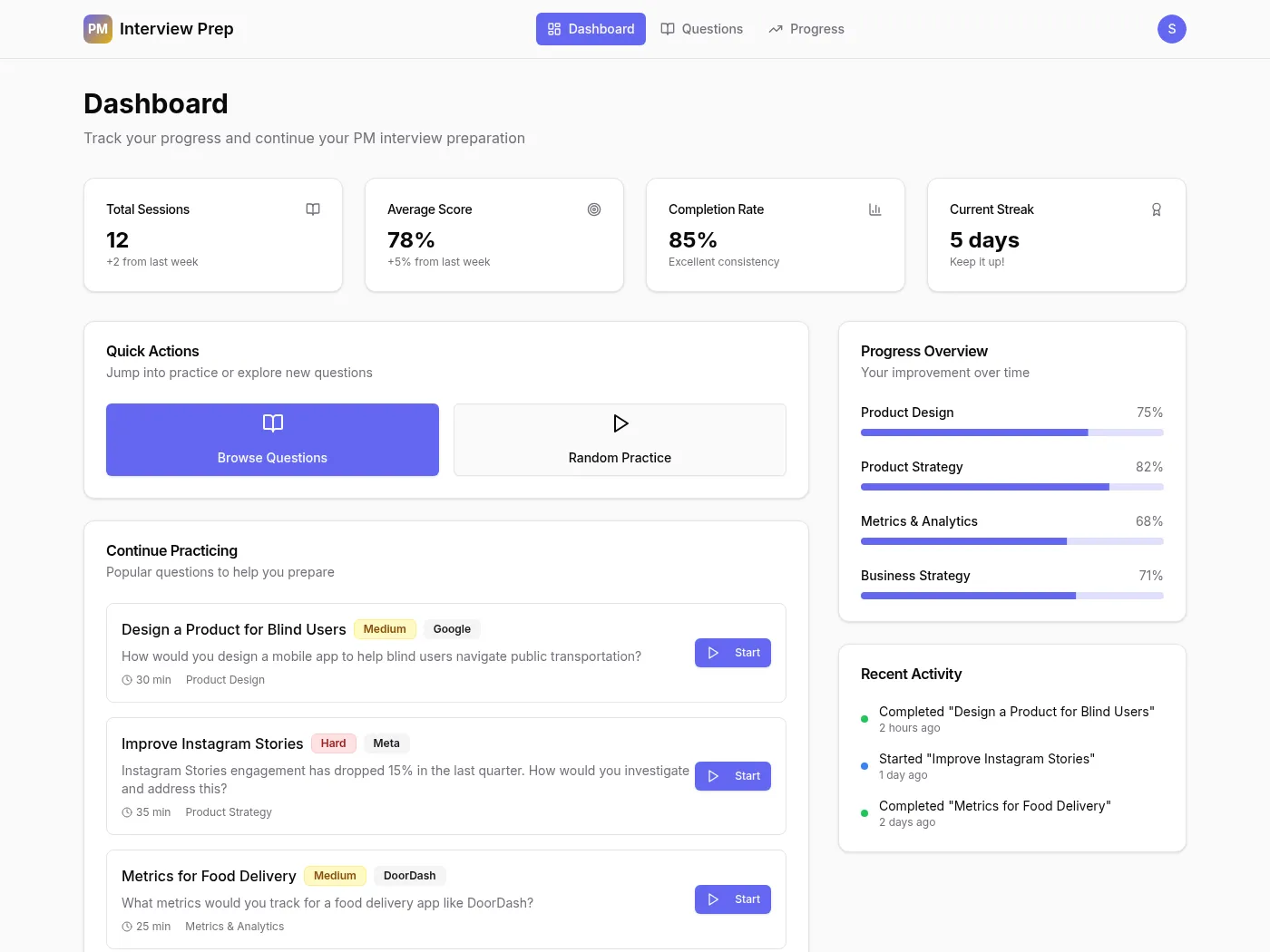 AI Product Manager Interview Prep Tool