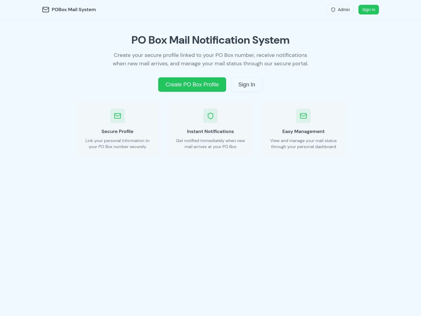 POBox Mail Notification System