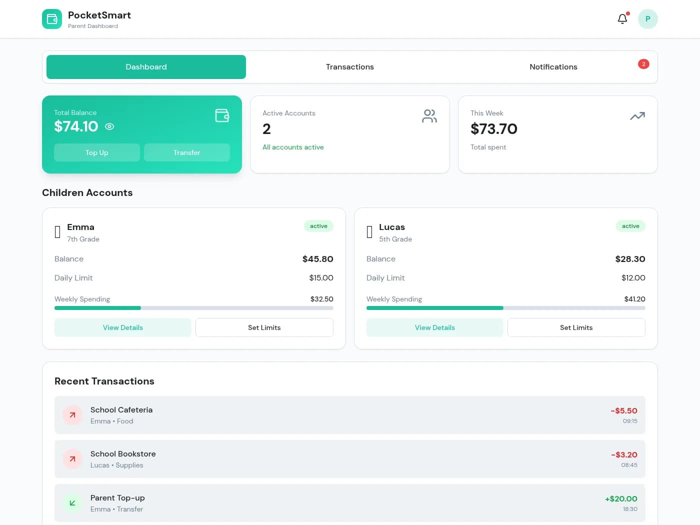 PocketSmart Dashboard