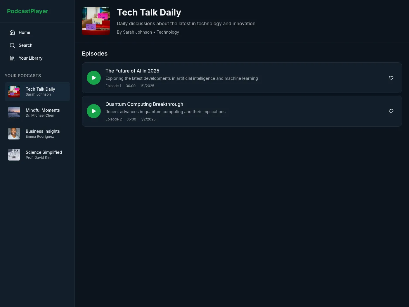 Podcast Player App