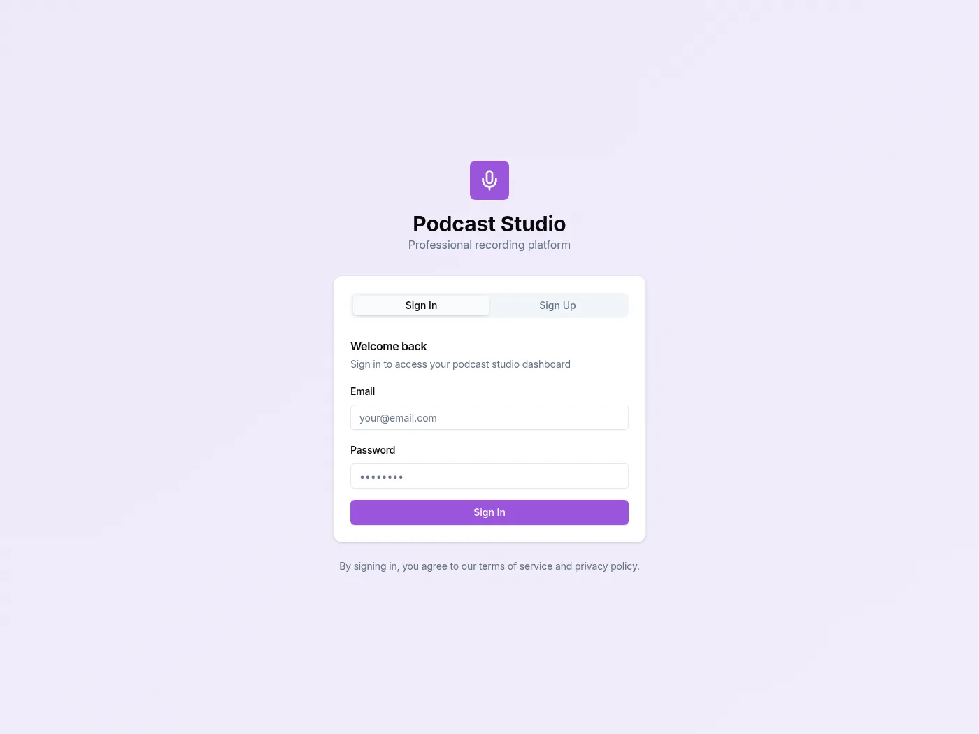 Podcast Studio Management & Booking Platform