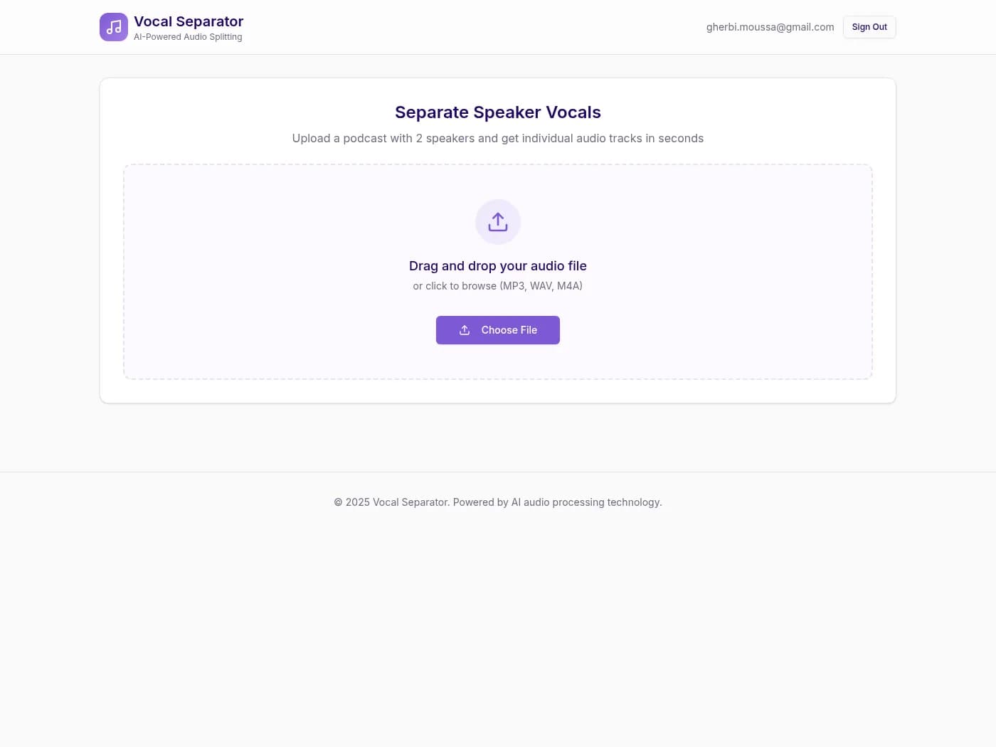Podcast Vocal Separator Tool