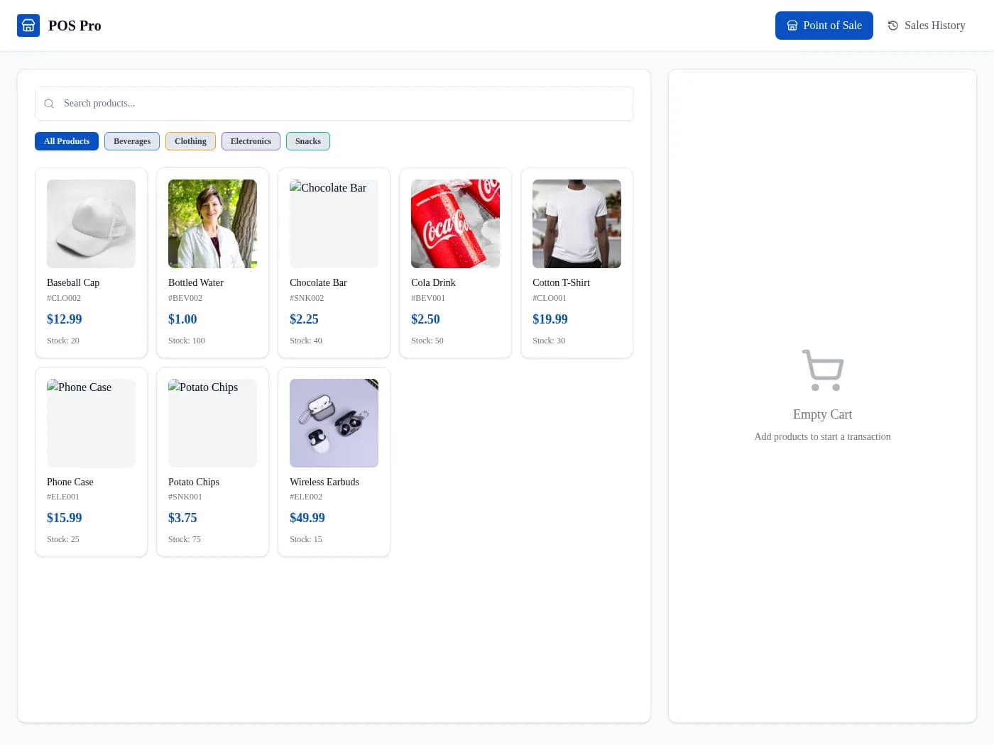 Point of Sell Web Application