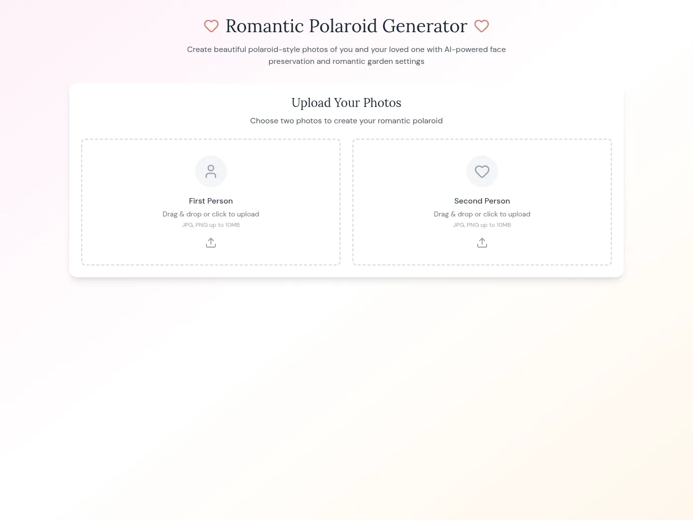 Polaroid-Style Romantic Photo Generator