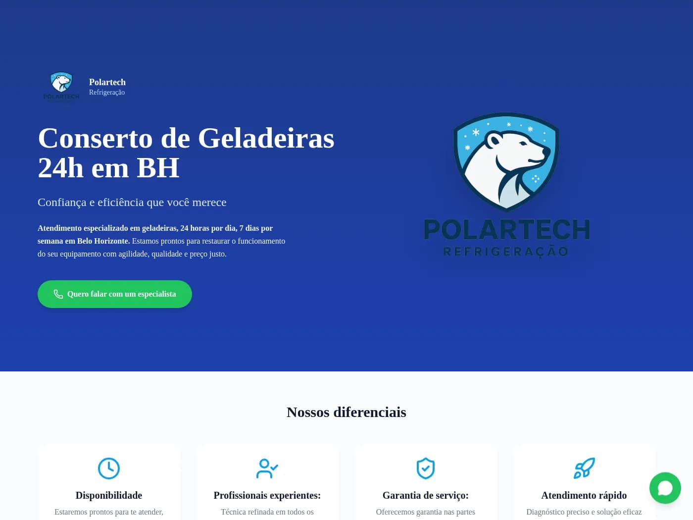 Polartech Refrigeração Website Replica