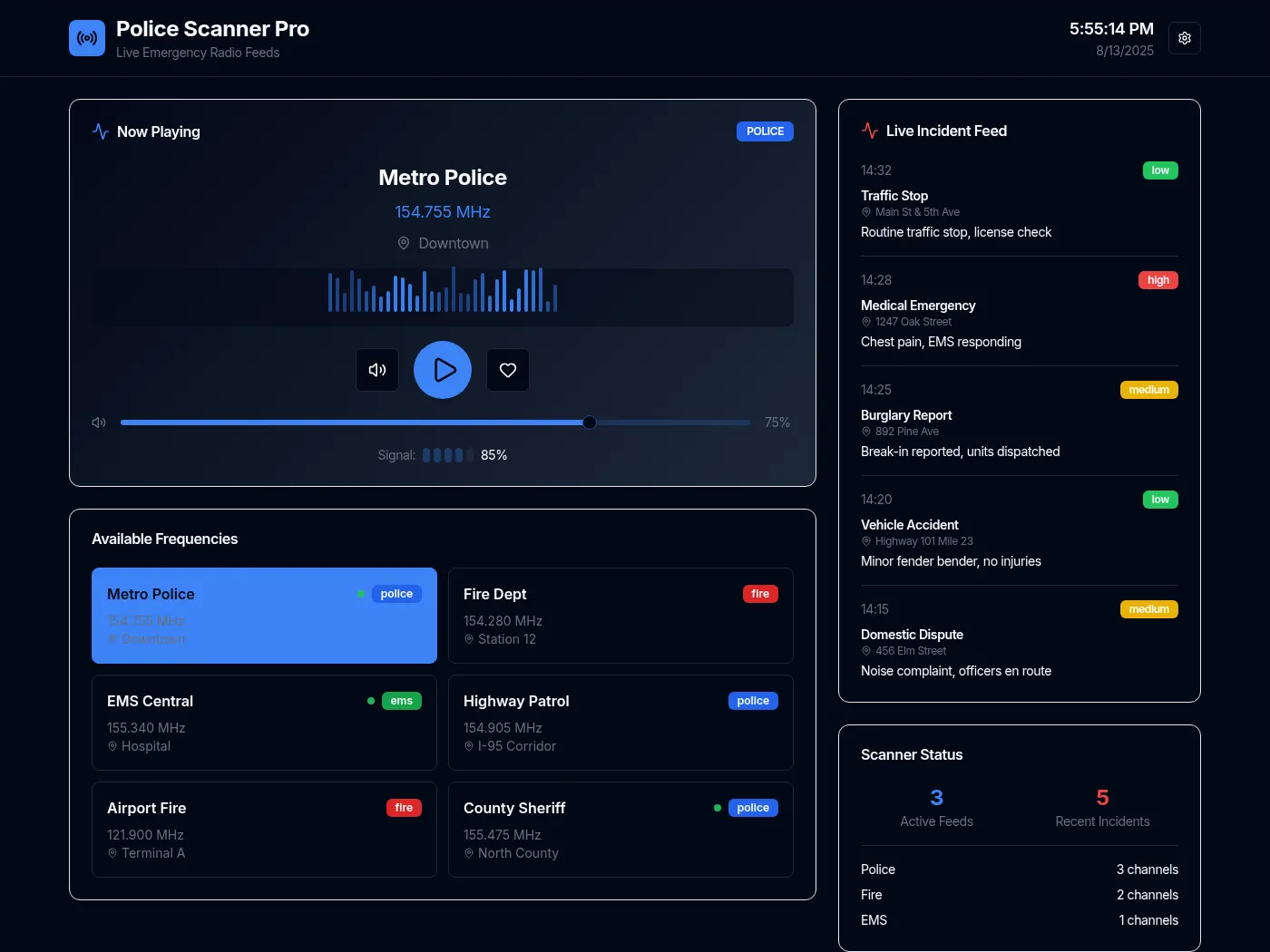 Police Scanner Web App
