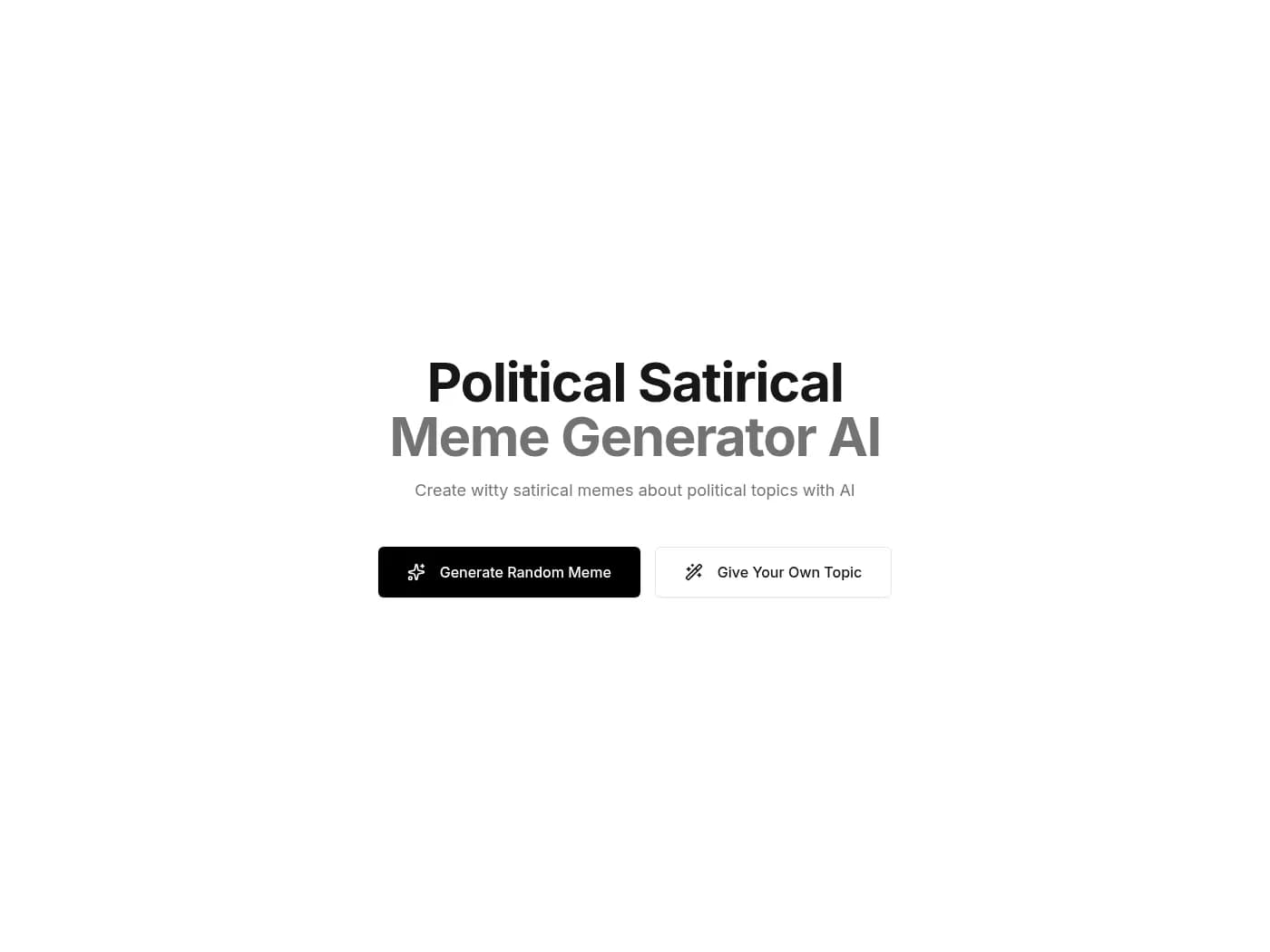 Political Satirical Meme Generator AI