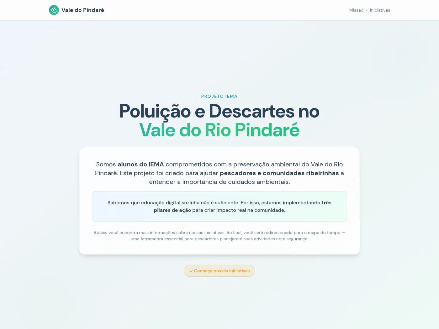 Poluição e Descartes no Vale do Rio Pindaré – Portal de Conscientização para Pescadores