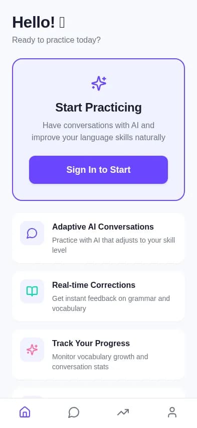 Polyglot AI: Adaptive Language Learning Mobile App
