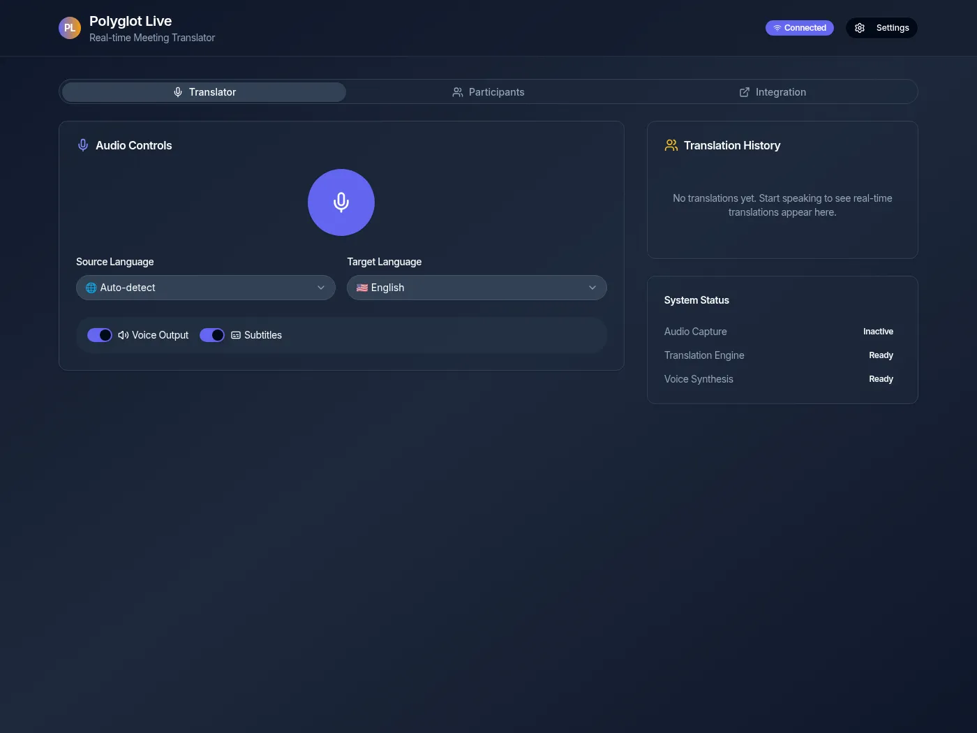 Polyglot Live: Real-Time Multilingual Meeting Translator