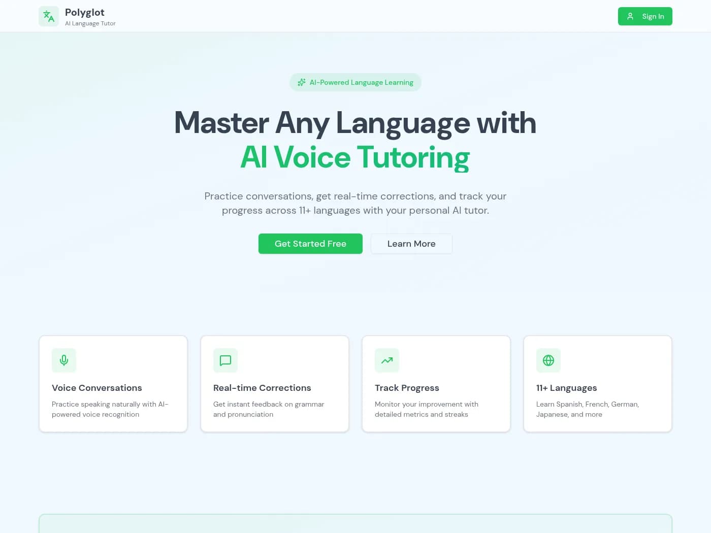 Polyglot Voice AI Tutor
