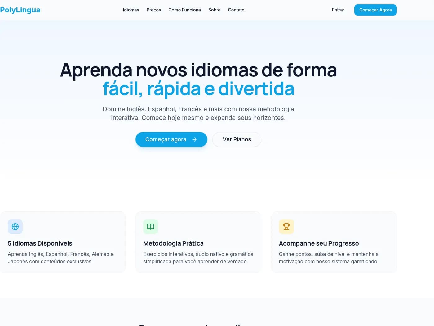 PolyLingua – Aprenda Idiomas Online