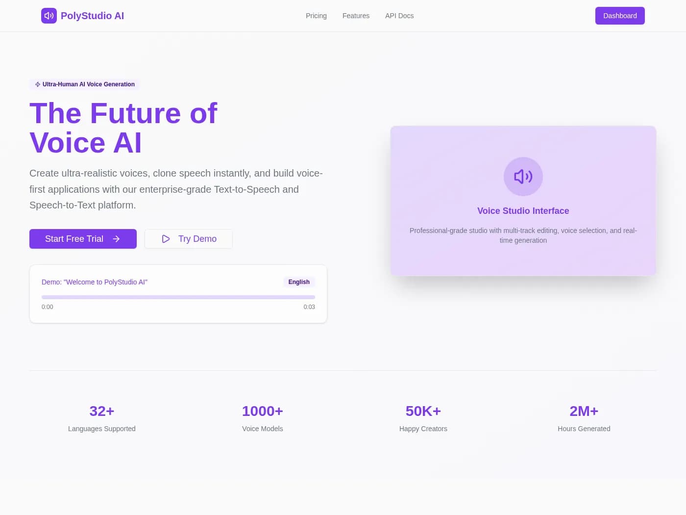 PolyStudio AI: Next-Gen Multimodal Audio/Voice Studio SaaS