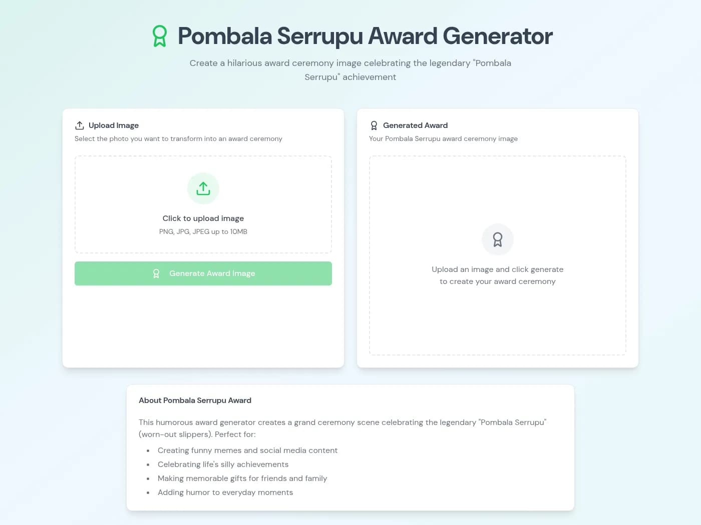 Pombala Serrupu Award Image Generator