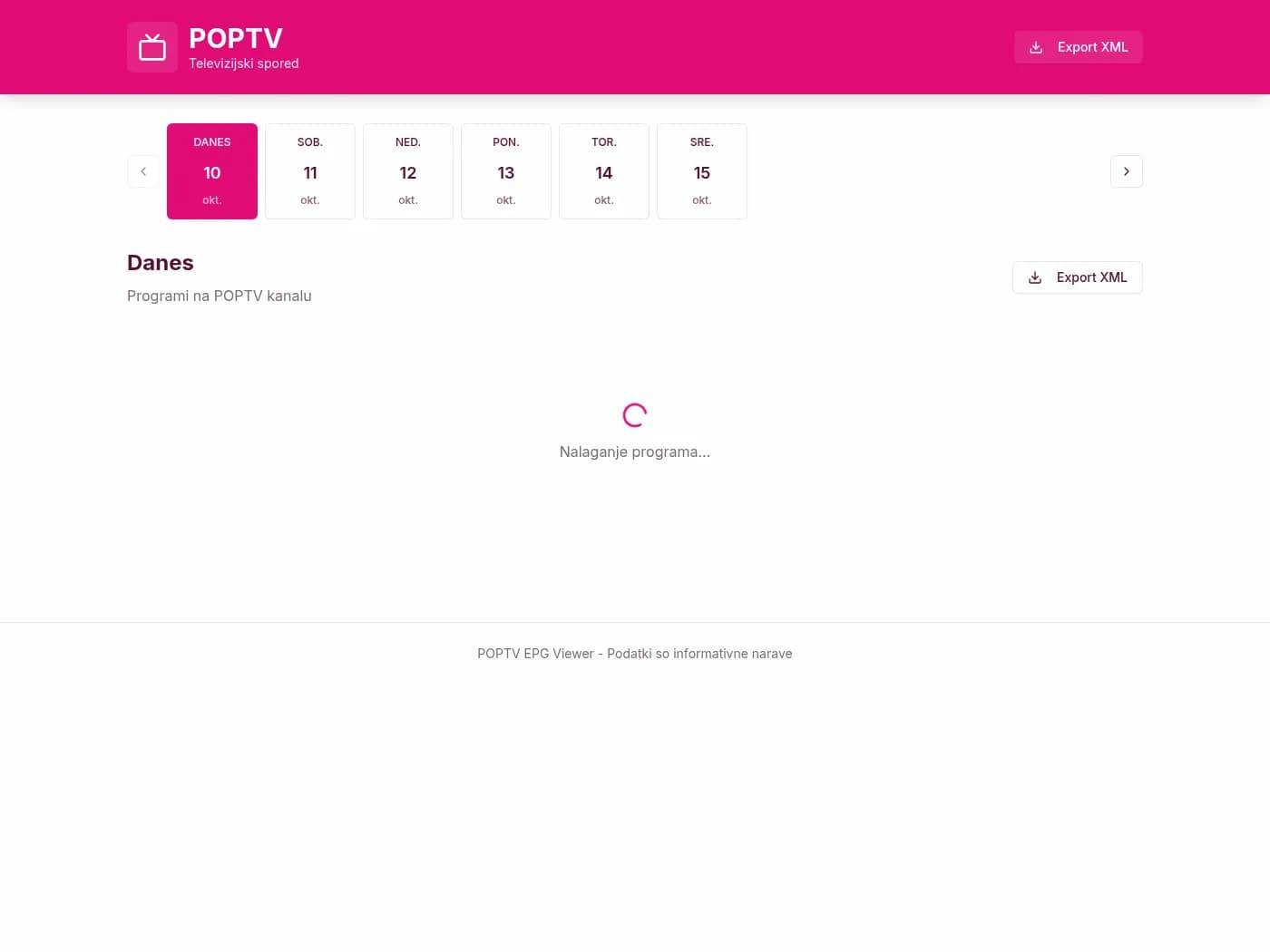 POPTV EPG Viewer