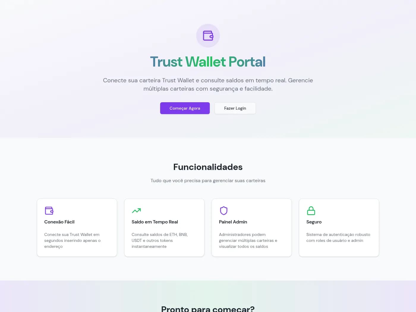 Trust Wallet Portal de Conexão e Consulta de Saldo