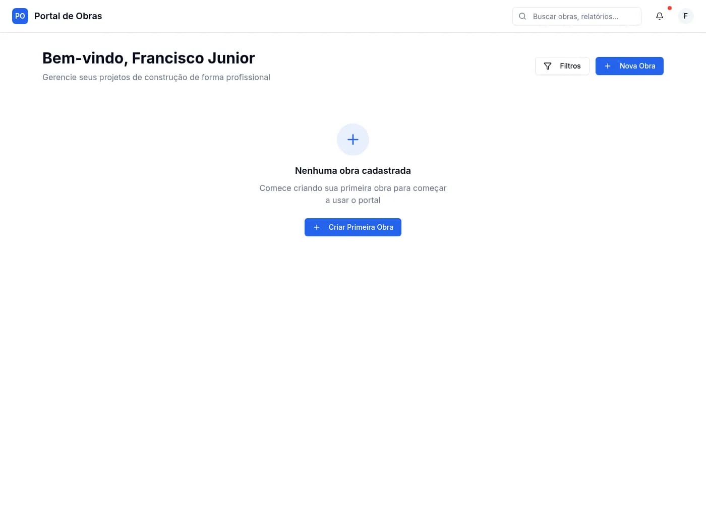 Portal de Obras Premium: Controle Total de Projetos para Clientes e Engenheiros