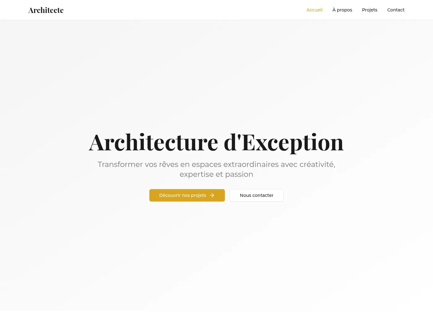 Portfolio Site Pro pour Architecte
