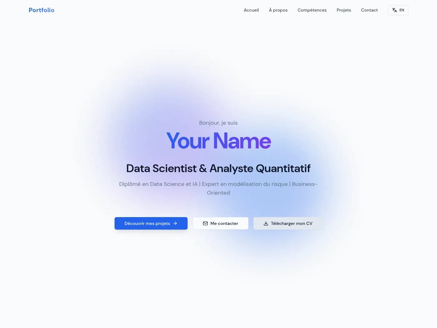 Portefeuille interactif IA & Data Science pour jeunes quantitatifs ambitieux