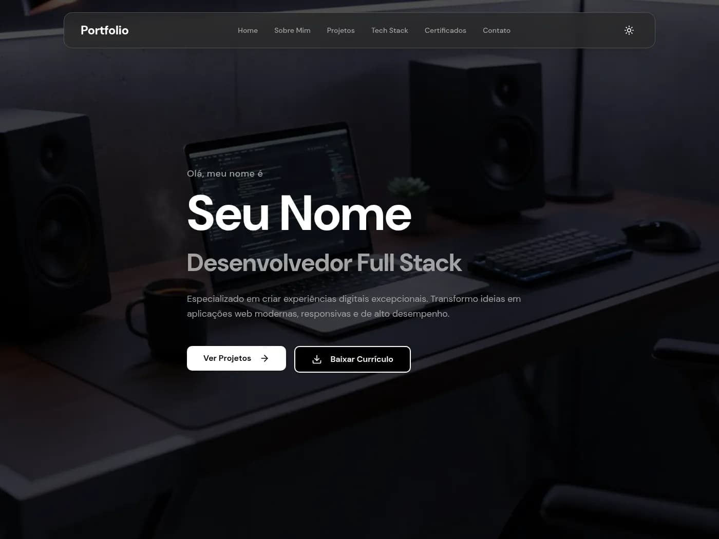 Portfólio Minimalista Dark Inspirado em Referências Visuais