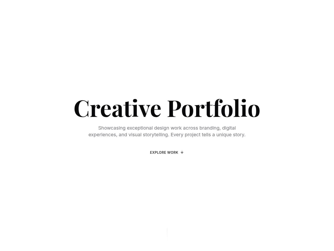 Visual Portfolio Showcase with Projects and Testimonials
