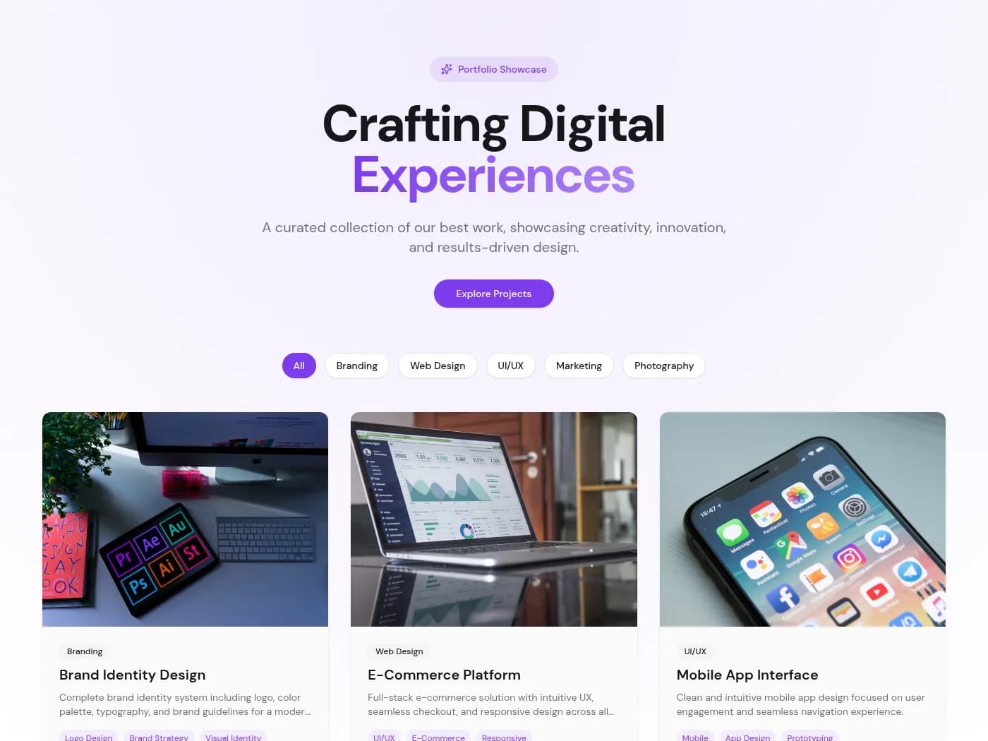 Visual Portfolio Showcase with Gallery Mode