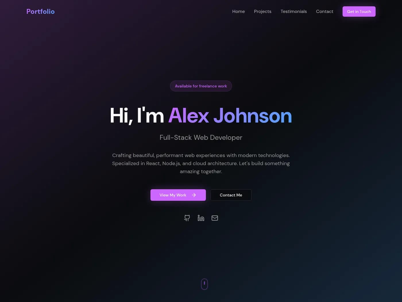 Web Developer Visual Portfolio Showcase