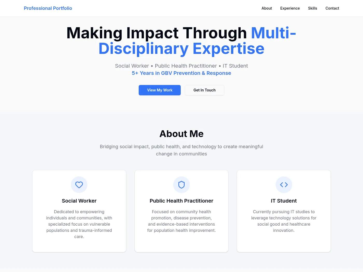 Impactful Portfolio for Social Worker & Public Health Practitioner