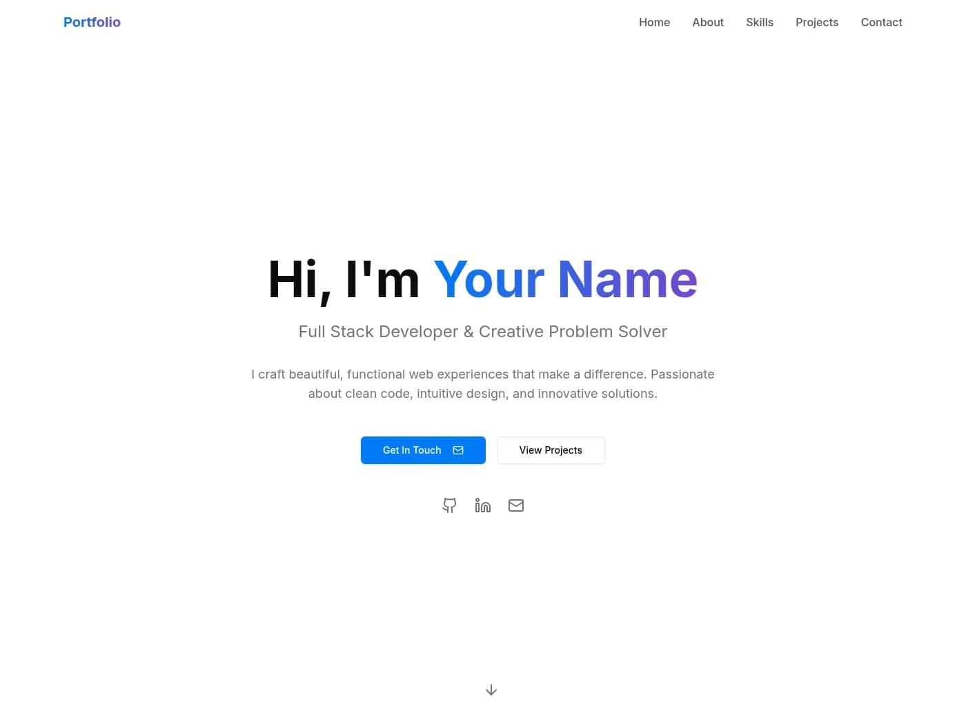 Interactive Portfolio Website with Contact Form