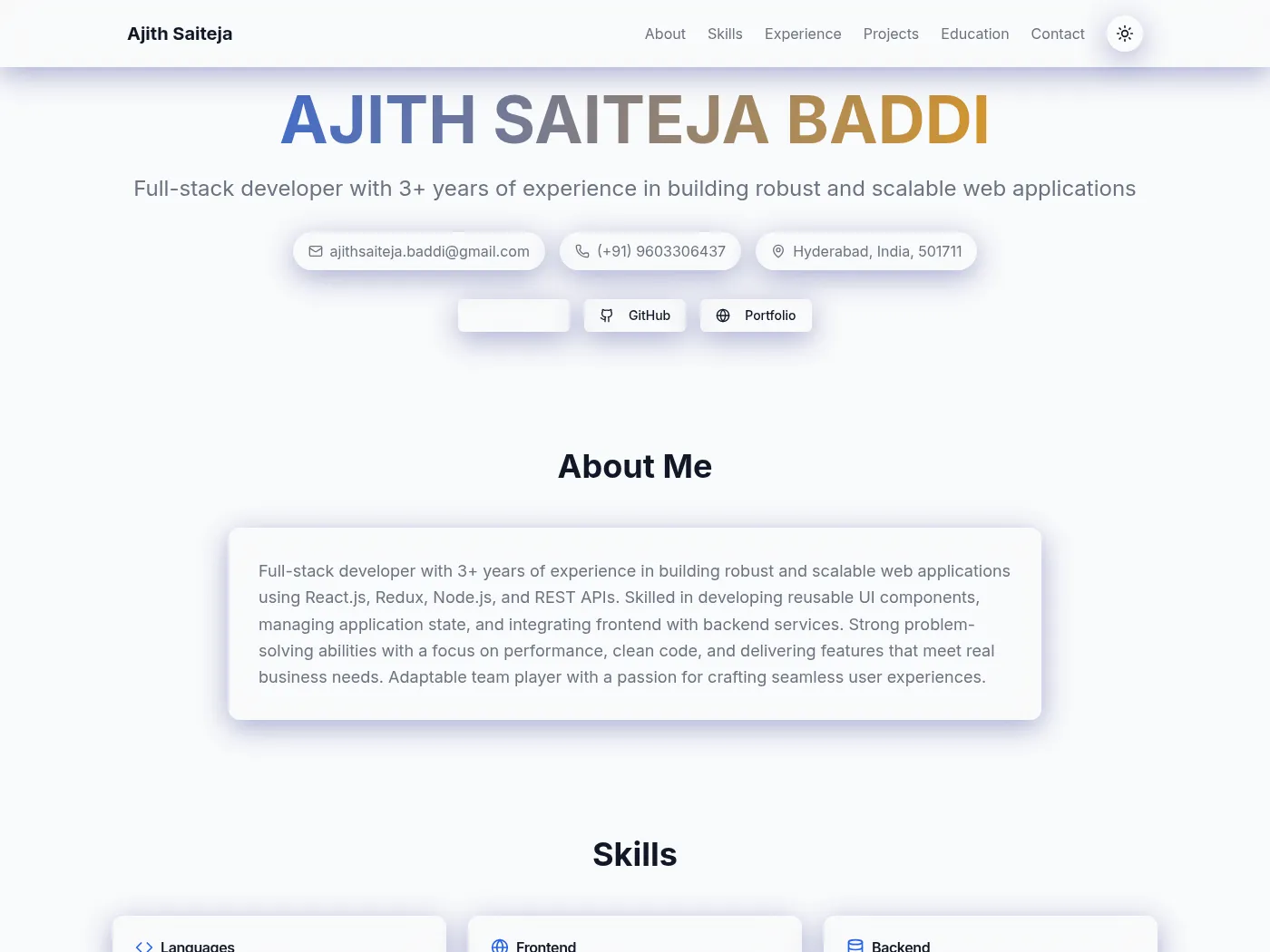 Personal Portfolio Website