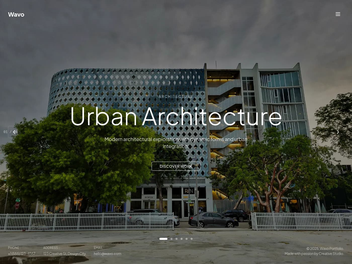 Wavo-Inspired Portfolio Work Carousel
