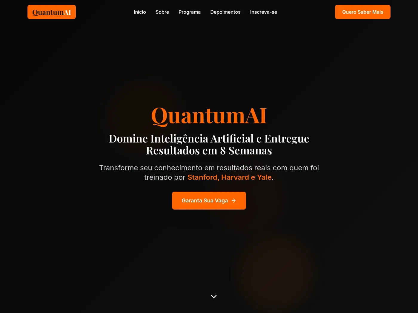 Portuguese AI Mentorship Landing Page