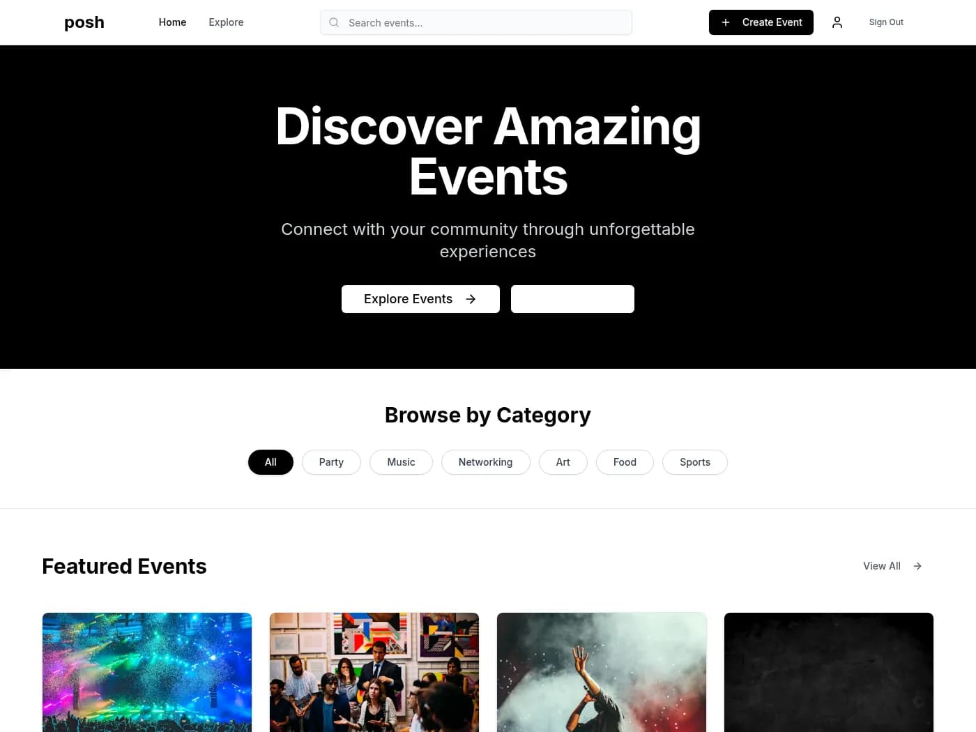 Posh.vip Event Platform Clone