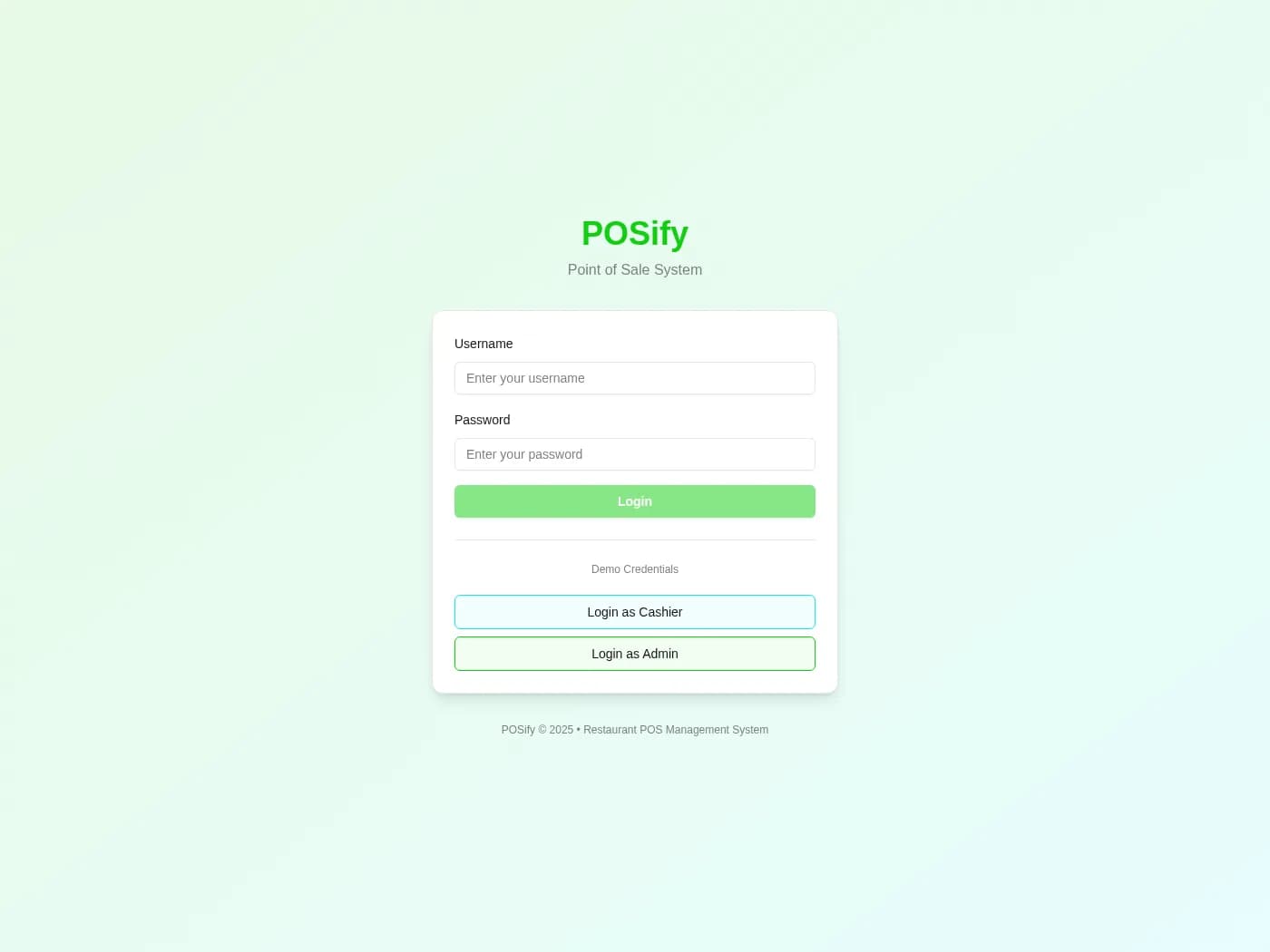 POSify: Responsive Web-Based Point of Sale System for Cafés and Restaurants
